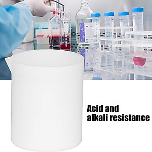 Beaker, PTFE Beaker Acid and Alkali Resistant PTFE Beakers High Lubrication White Measuring Cup for Lab(50ml)