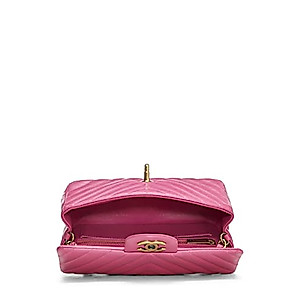 CHANEL, Pre-Loved Pink Chevron Lambskin Classic Flap Mini, Pink