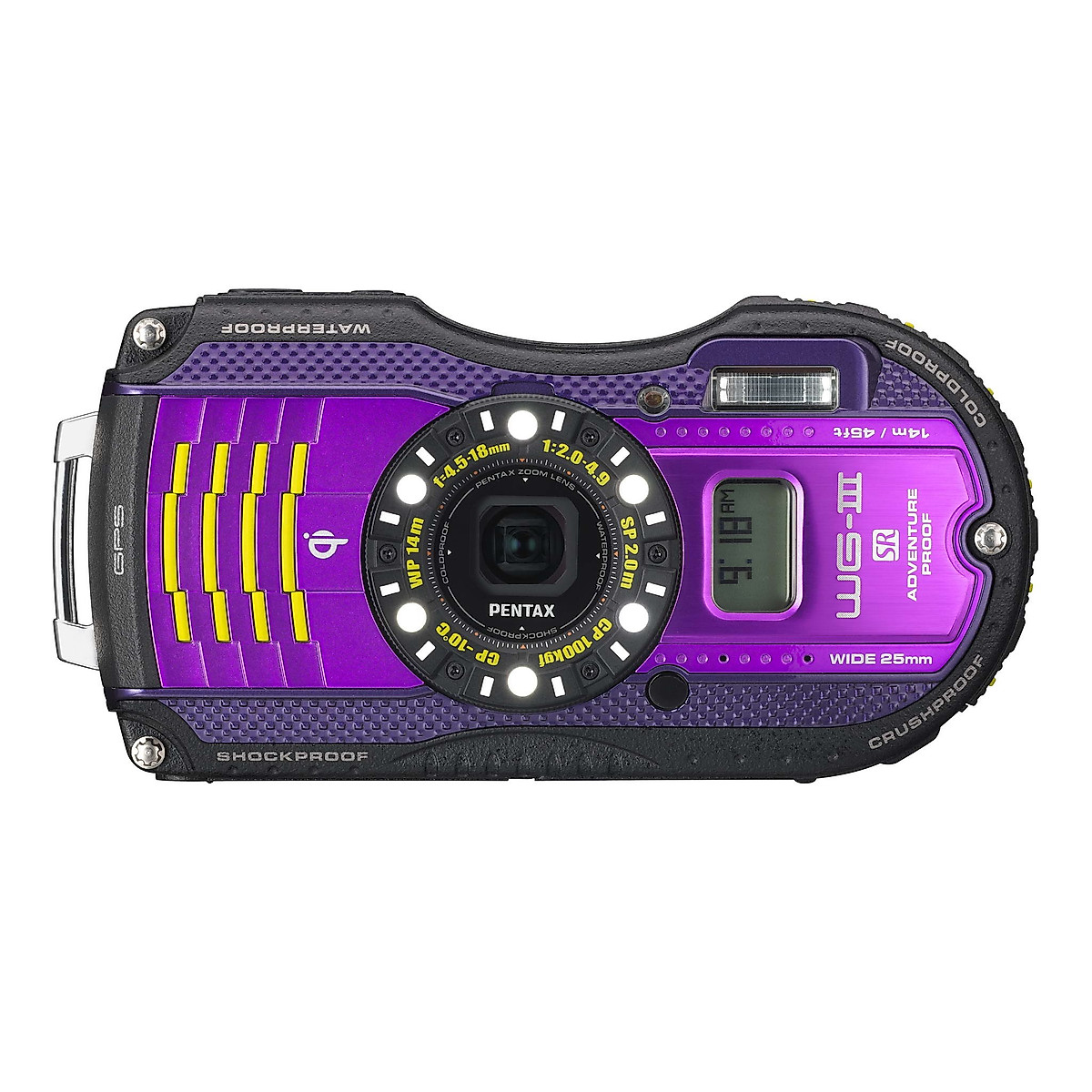 Pentax Optio WG-3 GPS purple 16 MP Waterproof Digital Camera with 3-Inch LCD Screen (Purple)