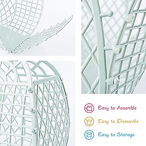 JBB Girls Jelly Bag Plastic Gift Basket Boys Beach Tote Bag Toddler Purse Kids Easter Basket with Round Flower Sunglasses Green