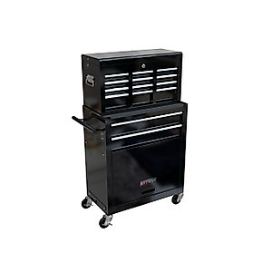8 Drawer Rolling Tool Chest with Wheels, High Capacity Tool Storage Cabinet & Tool Box Cart, Lockable Rolling Tool Chest with Drawers, Toolbox Organizer for Garage Warehouse Workshop - Black