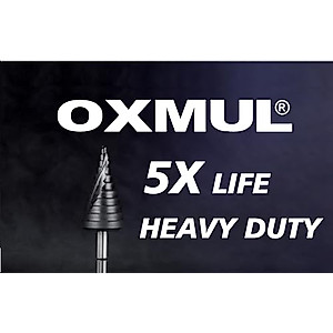 OXMUL Step Drill Bits for Metal, 1/8 to 1/2, Cobalt Bit, Heavy Duty for Stainless Steel,Metal, Aluminum, Wood, Copper, Wood, 13-Steps. #202