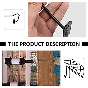 DOITOOL 6pcs Metal Wine Bottle Holder Rack Wall Hanging Wine Organizer Water Bottle Stand Shelf Bracket Display Black Wine Storage Rack for Home Kitchen 24x10cm