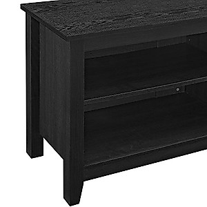 Walker Edison Wren Classic 4 Cubby TV Stand for TVs up to 65 Inches with Mount, 58 Inch, Black