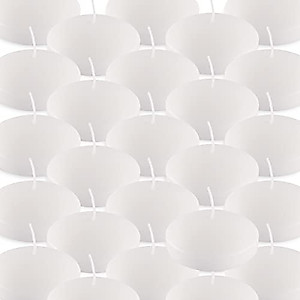 CIPHANDS 36 Pack Floating Candles, 3'' White Unscented Dripless Wax Burning Candles, for Cylinder Vases, Weddings, Party and Holiday