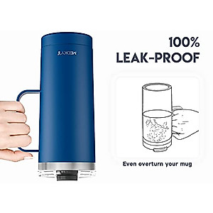 Meoky 20oz Insulated Coffee Mug with Leak Proof Lid, Cupholder Friendly, Double Wall Stainless Steel Travel Coffee Mug with Handle for Car, Home, Office