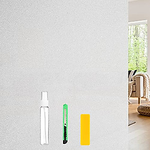 Dovesail Frosted Glass Window Film, Window Privacy Film with 3 Pieces Tools, Removable Static Cling Window Sticker Non-Adhesive Privacy Protection for Home Office,17.5 x 78.7 Inch, Matte Pure