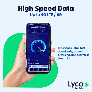 Lycamobile 90 Day Prepaid SIM Card for Cell Phones, 10GB High Speed 4G LTE/5G Data, International Talk & Text to 100+ Countries, Quick Activation, 3-in-1 Triple-Cut, Compatible w/Most Mobile Phones