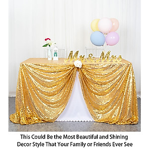 ShiDianYi Gold-50inx72in Rectangular Sequin Tablecloth Popular Bridal Dress Table Cloth,Fashion Tablecloth Overlay