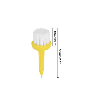 FINGER TEN Brush Golf Tees Type Plastic Unbreakable 2 inch 6 Pack Low Resistance More Distance Consistent Height Driver Training Tee Yellow for Men Women (6 Pack-2 inch)