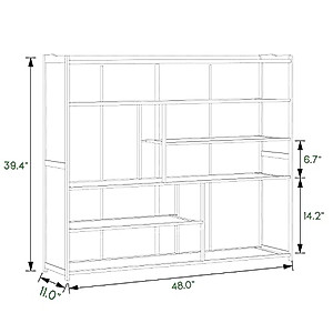 MoNiBloom Bamboo Shoe Storage Cabinet, Free Standing 6 Tier Shoe Rack Organizer Shelf with Boots Compartment for 26-30 Pairs Entryway Hallway Bedroom, Brown