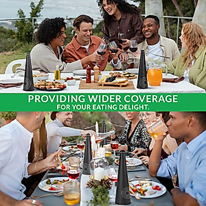 Fly Away Ultra - 2 Pack Rechargeable Outdoor Fly Fans for Tables with Ultrasound, Outdoor or Indoor Tabletop use, Restaurant, Barbeque, Events, Deter Flies, Wasps, Bees, Moscas and Bugs, Hanging Hook.