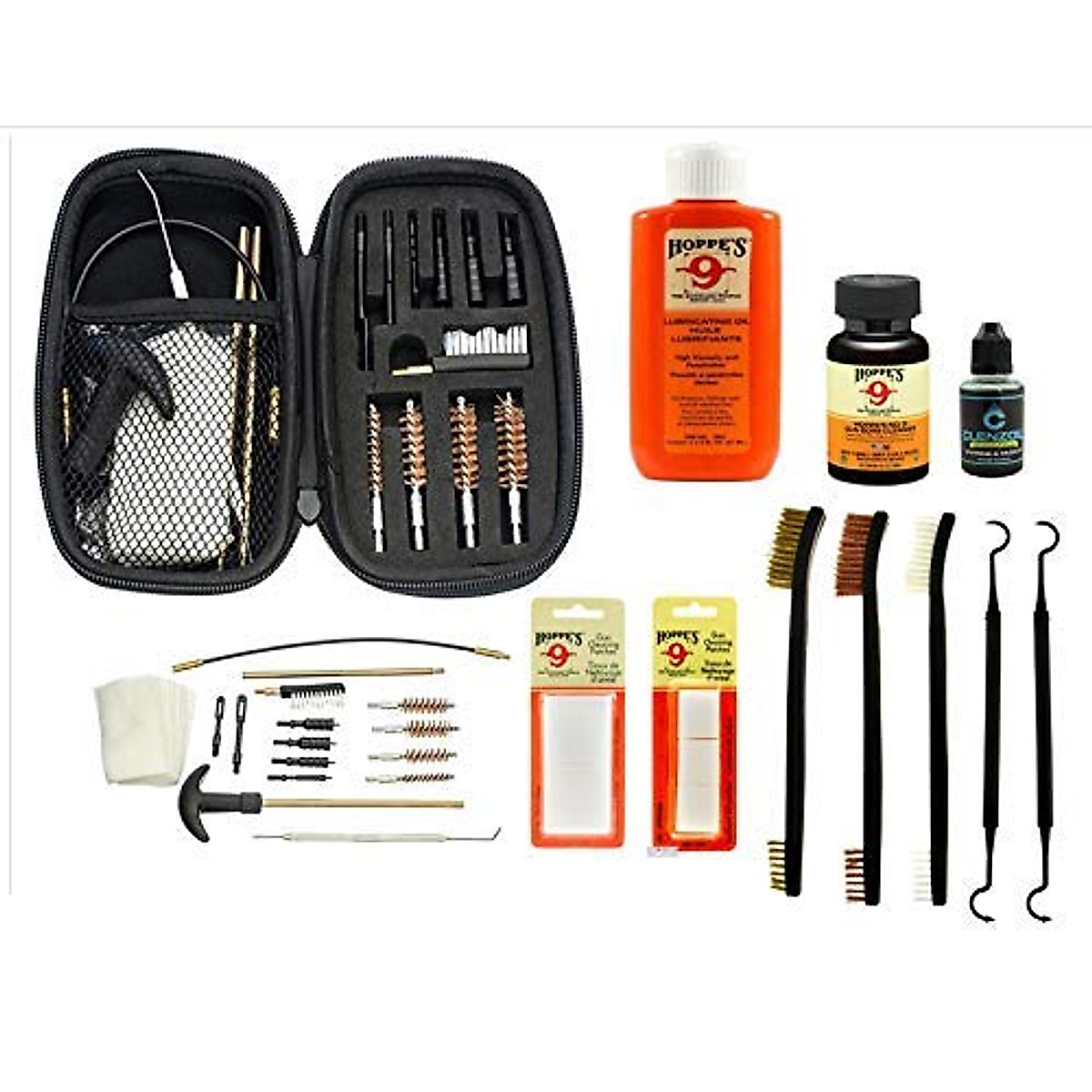 Gen 3 Gun Cleaning Kit & Accessories Compatible with Glock Gen 3 Pistol Schenatic Cleaning Mat for 22.38 9mm .45 Hoppes Gun Oil & Solvent Clenzoil CLP Cleaner Brush Picks & Patches