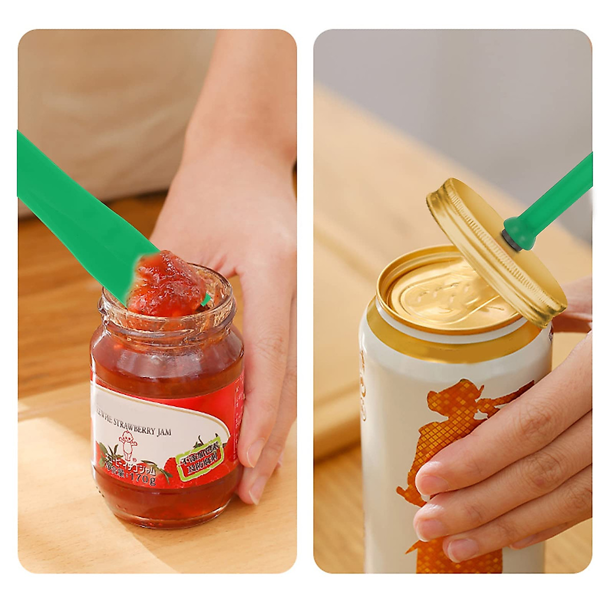 4 Pieces Canning Supplies-2 Pieces Magnetic Lid Lifter Canning Lid Lifter Kit,Magnetic Jar Lid Lifter Supplies (7 Inch), 2 Pieces Canning Bubble Popper Bubble Remover Canning Tools (Green)