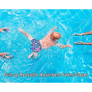 Water Gear Reusable Baby Swim Diaper - Soft and Designed to Keep Your Baby Comfortable - Eco-Friendly - Great to Wear When Learning How to Swim - Pink - Large - 22-25 lb
