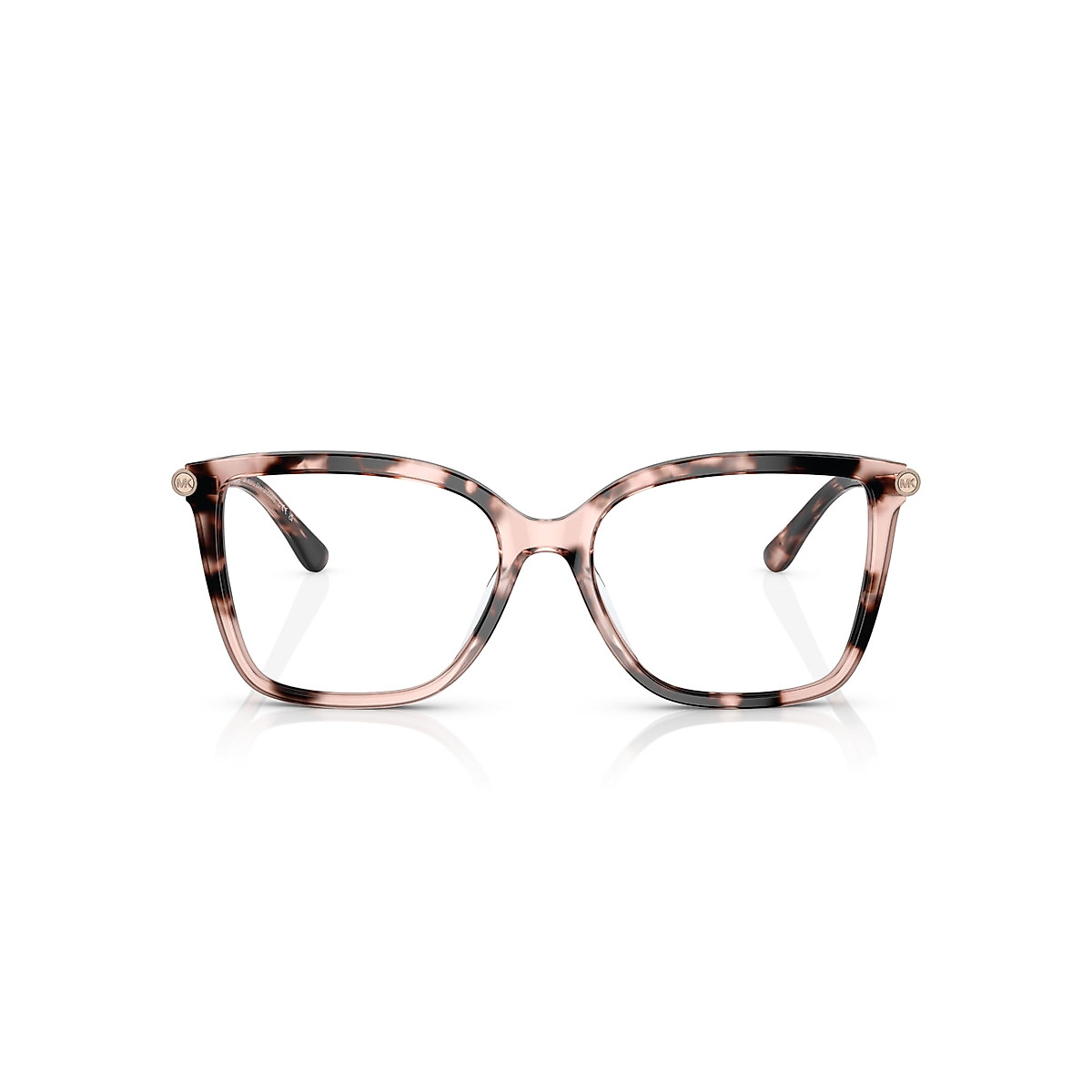 Michael Kors Eyewear Women's MK4101U Shenandoah Universal Fit Square Prescription Eyewear Frames, Pink Tortoise/Demo Lens, 53 mm