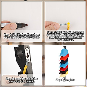 BBTO 3 Pack Wooden Hat Rack for Baseball Cap Wall Mount Hat Racks Vertical Hat Baseball Cap Display Holder with 10 Hooks Hat Organizer Wood Cap Hanger for Door Entry Room Bedroom(Gray)