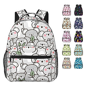 PARN Cute Koala Backpack For Women Men, 16.9 Inch Cute Koala Laptop Backpack College Bag Cute Travel Backpack