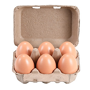 Half Dozen Egg Cartons 50 Pack, Blank Natural Pulp Egg Cartons 6 Count for Chicken Eggs Reusable, Storage Tray Strong for Holds Up to Six 6 Egg Carton Cardboard Paper Holder Container for Refrigerator