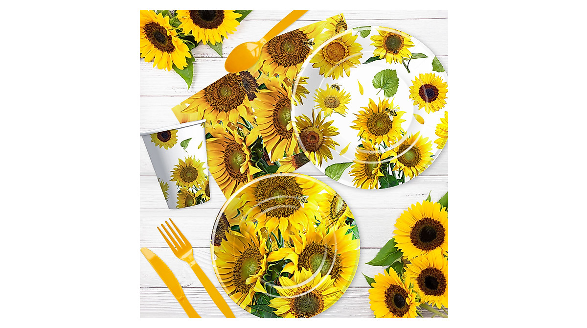 Sunflower Party Decorations - Complete Dinnerware Set