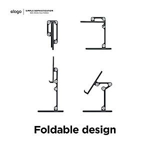 elago M5 Adjustable Phone Stand – Cell Phone Holder for Desk Compatible with iPhone 12 (5.7, 6.1, 6.7) and Compatible with All iPhone Models, All Smartphones (Black)