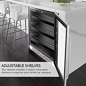 Whynter BBR-148SB Built-in 180 Can Undercounter Beverage Refrigerator with Reversible Door, Digital Control and Lock, 24-inch, Stainless Steel, 5 Cubic