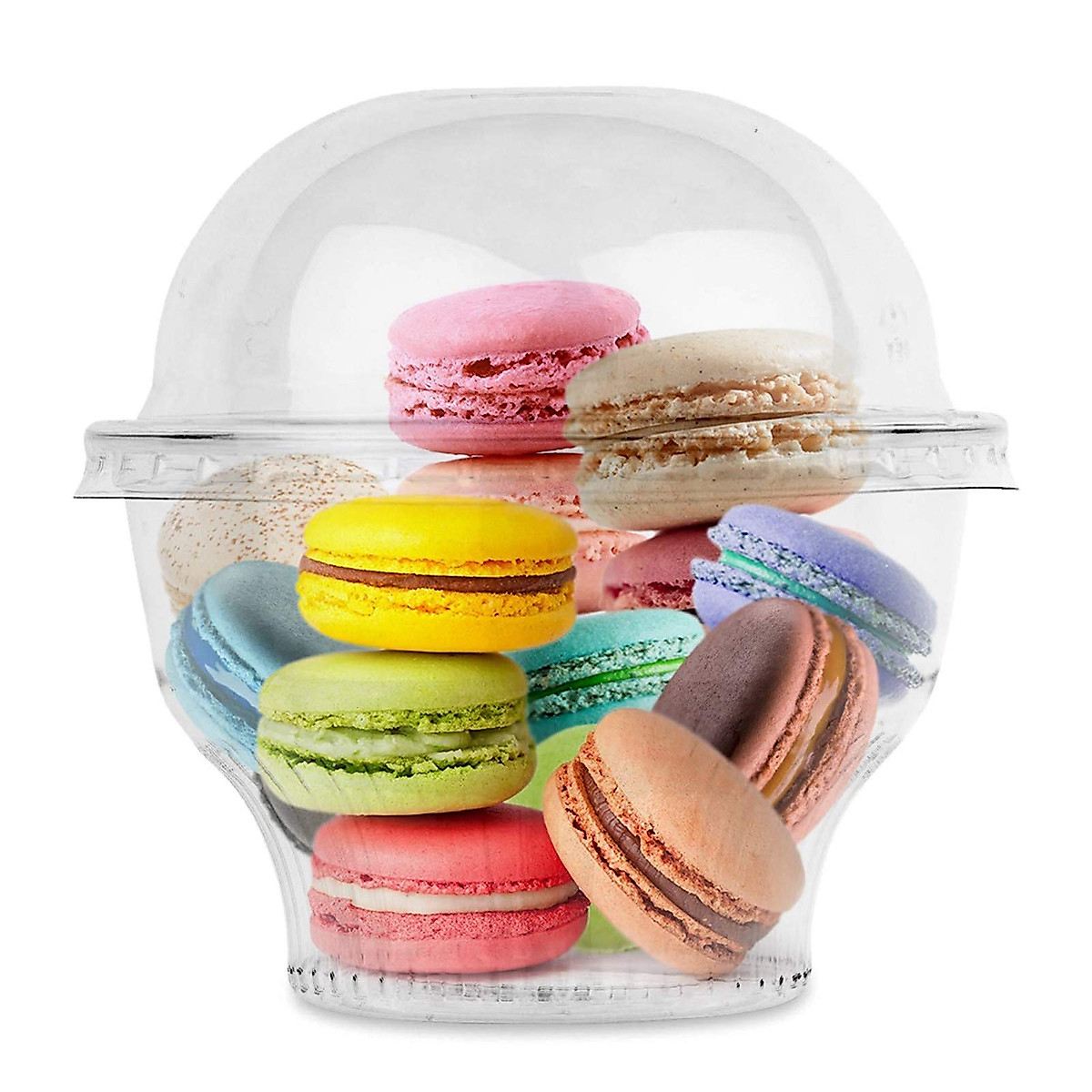 Clear Plastic Dessert Cups with Lids 8 oz (Set of 50) Small Disposable Parfait Cup, Dome Lid - No Hole, 8-Ounce Party Fruit Containers, Banana Pudding Bowl, Jello, Ice Cream, Desserts Container