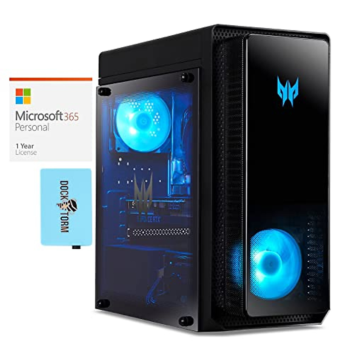 Acer Predator Orion 3000 Gaming & Entertainment Desktop PC (Intel i7-12700F 12-Core, 32GB RAM, 256GB m.2 SATA SSD + 2TB HDD (3.5), Win 10 Pro) with MS 365 Personal, Dockztorm Hub