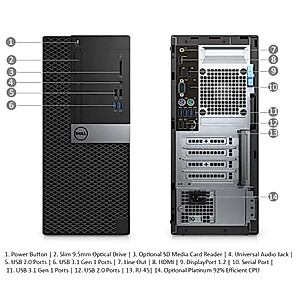 Dell 5050 Mini Tower Desktop Intel i7-6700 UP to 4.00GHz 32GB DDR4 New 1TB NVMe SSD + 2TB HDD Built-in AX200 Wi-Fi 6 BT Dual Monitor Support Wireless Keyboard and Mouse Win10 Pro (Renewed)
