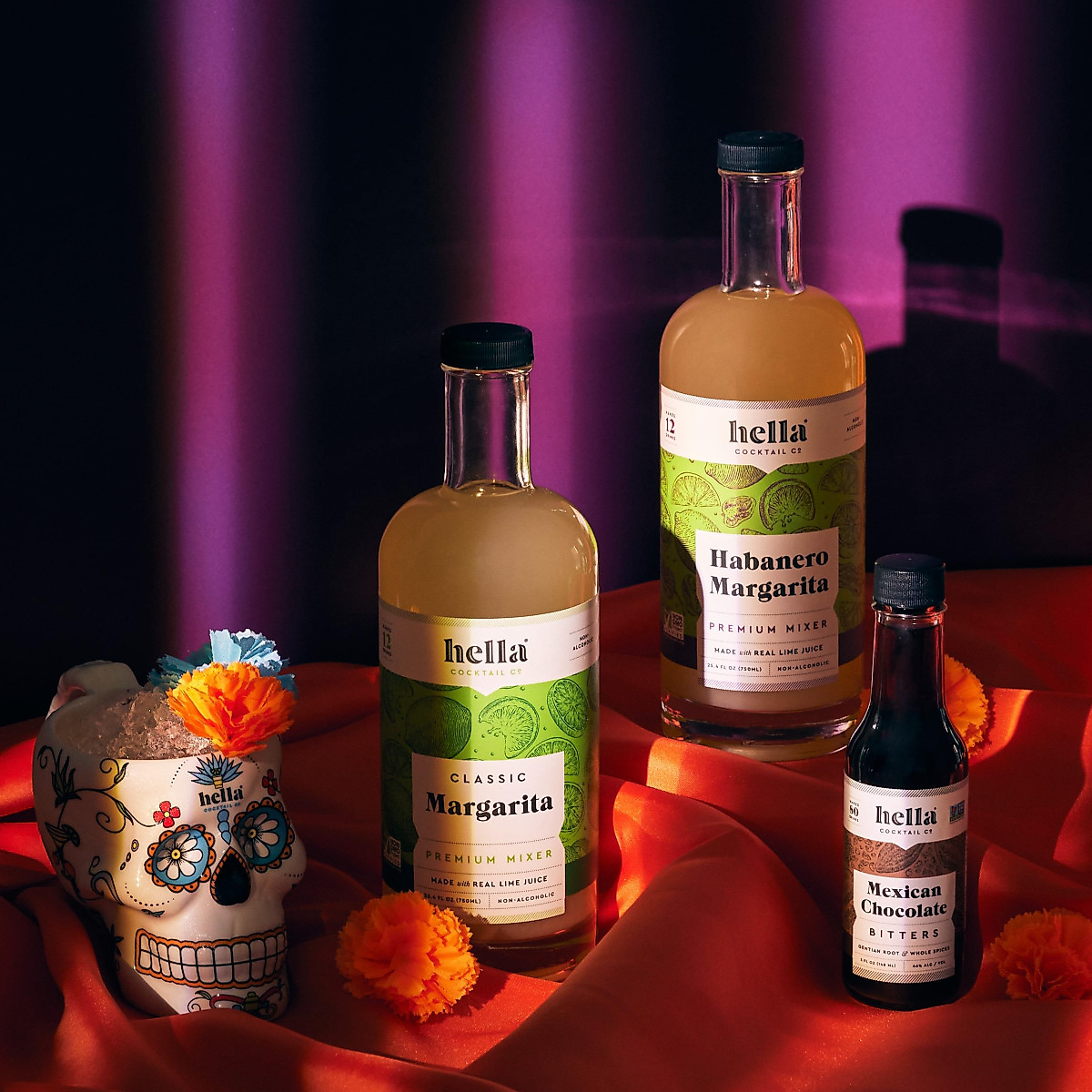 Hella Cocktail Co. Day of the Dead Sugar Skull 14oz Ceramic Mug for Margartias, Micheladas, Mocktails, Cocktails, Tequila Special Mexican Parties