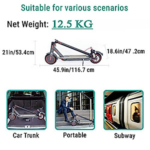 Electric Scooter, 350W App Enabled Commuting E-Scooter up to 19 MPH & 20 Miles, Max Load 220 Lbs, Folding Adults Sport Scooter with Dual Braking System for Adult, Teen & Kids