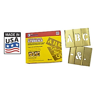 Stencil-6" Brass Letter Set(1) A-Z, (1) Ampersand, Blanks, (1) Comma, (1) Dash, (1) Period 6