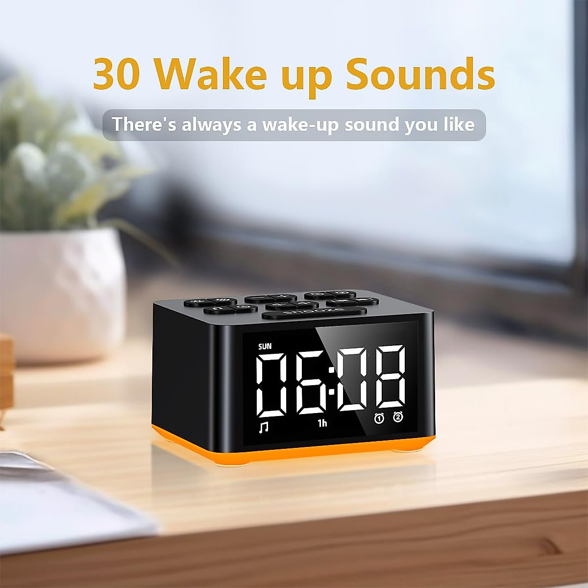 【3 in 1】 Sound Machine Dual Alarm Clock Night Light White Noise Machine 27 Sleeping Sounds for Adults Kids Precise 32 Level Volume Sleep Timer Memory Function Digital Clock with 30 Wake Up Sounds