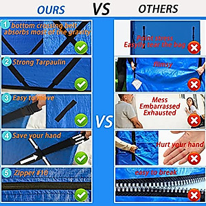 Wotermly King Mattress Bag for Moving and Storage with Handle Lift Belts,Reusable Waterproof Heavy Duty Tarpaulin Bed Mattress Cover, Strong Zippered Mattress Protector,Size King