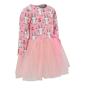 Girls Long Sleeve Tulle Tutu Dresses for Kid and Toddler Pink 6 Years