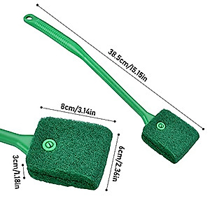 Worldity Fish Tank Cleaning Brush, Aquarium Cleaning Brush, Double-Sided Aquarium Brushes for Cleaning Glass, Aquarium Sponge with Long Handle for Glass Aquariums Fish Tank, Home, Kitchen