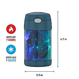 THERMOS FUNTAINER 16 Ounce Stainless Steel Vacuum Insulated Food Jar with Spoon, Galaxy Teal