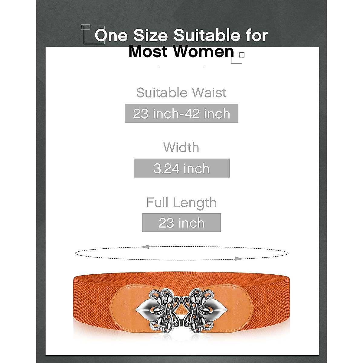 6 Pieces Wide Stretchy Waist Belt Retro Dress Belt Elastic Belt with Buckle PU Leather Belt Vintage Belt for Women