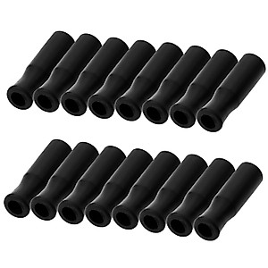 Mini Skater 16Pcs Silicone Straws Tips Food Grade Reusable Anti-Scald/Cold Straws Cover Fit for 3/10 Inch Wide(8mm Out diameter) Stainless Steel Straws (Black-Large)