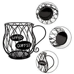 Guolich Stainless Steel Cup Coffee Basket pods holder Sturdy for Home or Office Kitchen Counter Organizer Espresso Capsule (Teapot Shape BLACK)