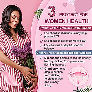 Probiotics-for-Women, Probiotics and Prebiotics, Cranberry and D-Mannose, 50-Billion-CFUs, Organic Probiotics for Digestive Health/Gut Health/Immune Booster/Weight Management, Women's Probiotics