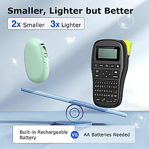 SUPVAN E10 Bluetooth Label Maker Machine with 3 Tapes, Continuous Waterproof Label, Versatile App with 35 Fonts and 1k+ Icons, Inkless Labeler for Home, Kitchen, School, Office Organization, Green