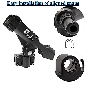 Fishing Boat Rods Holder with Large Clamp Opening 360 Degree Adjustable Fishing Rod Racks Folding Rod Holder 2pcs