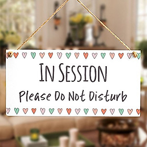 Meijiafei in Session Please Do Not Disturb - Functional Do Not Disturb Home Office Door Plaque Love Hearts 10" X 5"