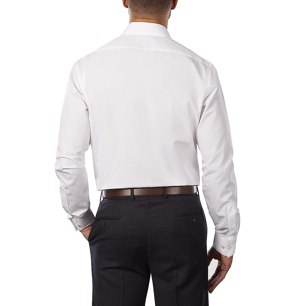 Van Heusen Men's Dress Shirt Fitted Poplin Solid, White, 15.5" Neck 32"-33" Sleeve