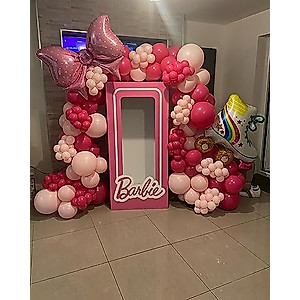 Pink Balloon Garland Arch Kit, Kelfara 109Pcs Hot Pink Latex Pastel Pink Balloon, 18 12 10 5 Inch Latex Balloons for Wedding Birthday Princess Theme Bridal Baby Shower Bridal Shower Party Decorations