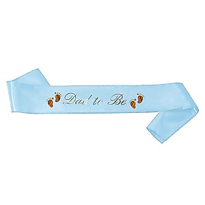 Dad To Be Sash For Baby Shower- Blue w/Gold Lettering Baby Gender Reveal Ideas Boy Ideas Dad Diaper Party Favor New Father Gift Daddy Father Prince Decorations Dadchelor Baby Gifts Little Man