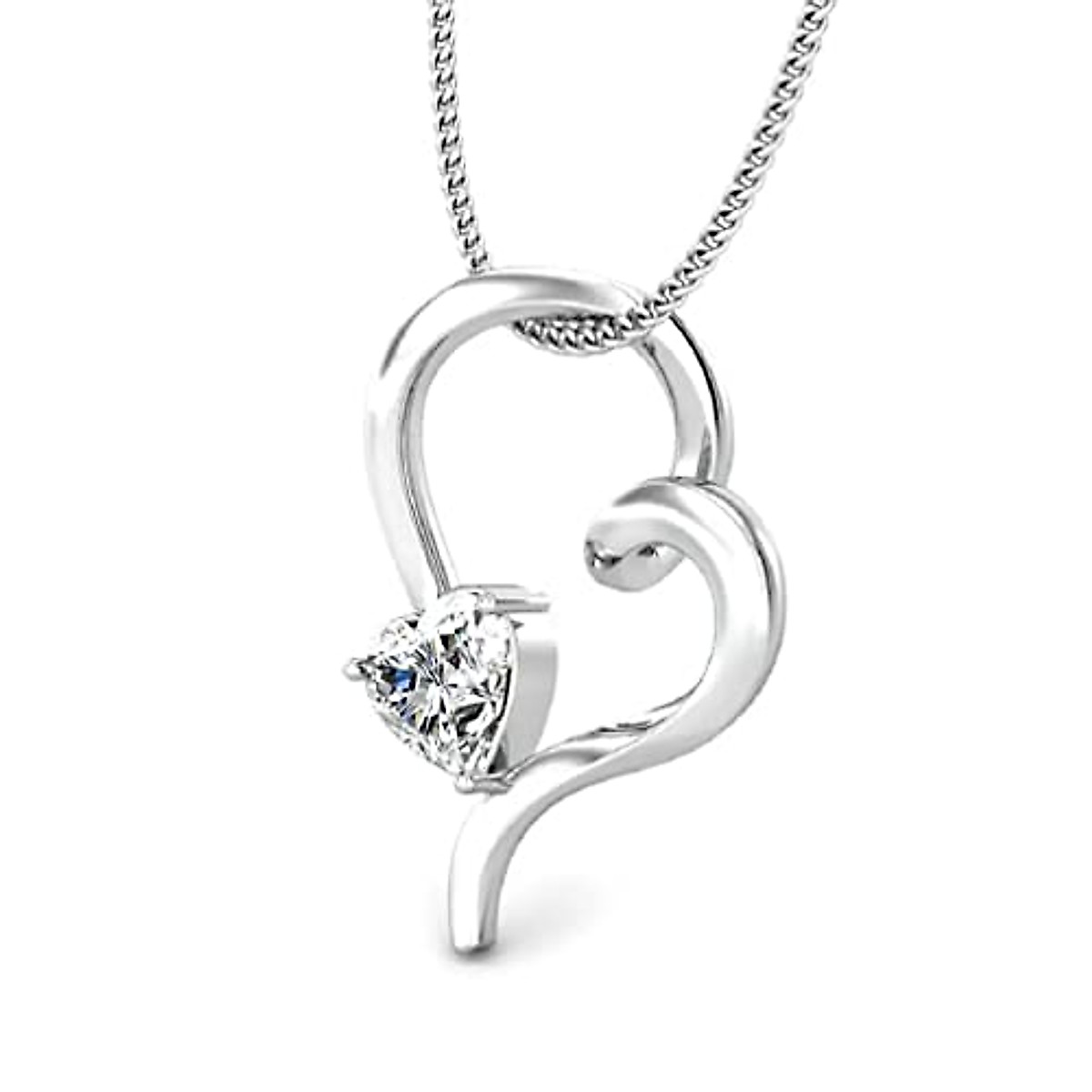 ERAA Jewel 3 CT Round Colorless Moissanite Engagement Pendant, Wedding Bridal Pendant, Eternity Sterling Silver Solid Diamond Solitaire -Prong Anniversary Promise Gift for Her