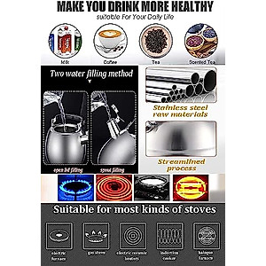 Stovetop Tea Kettle Whistling Teapot Tea Kettle 3.5L Whistling Kettle Electroplating Bronze Handle Whistling Kettle For Gas Stove Universal Teapot Kettle Stove Top Kettle Tea Pot (Color : Red, Size