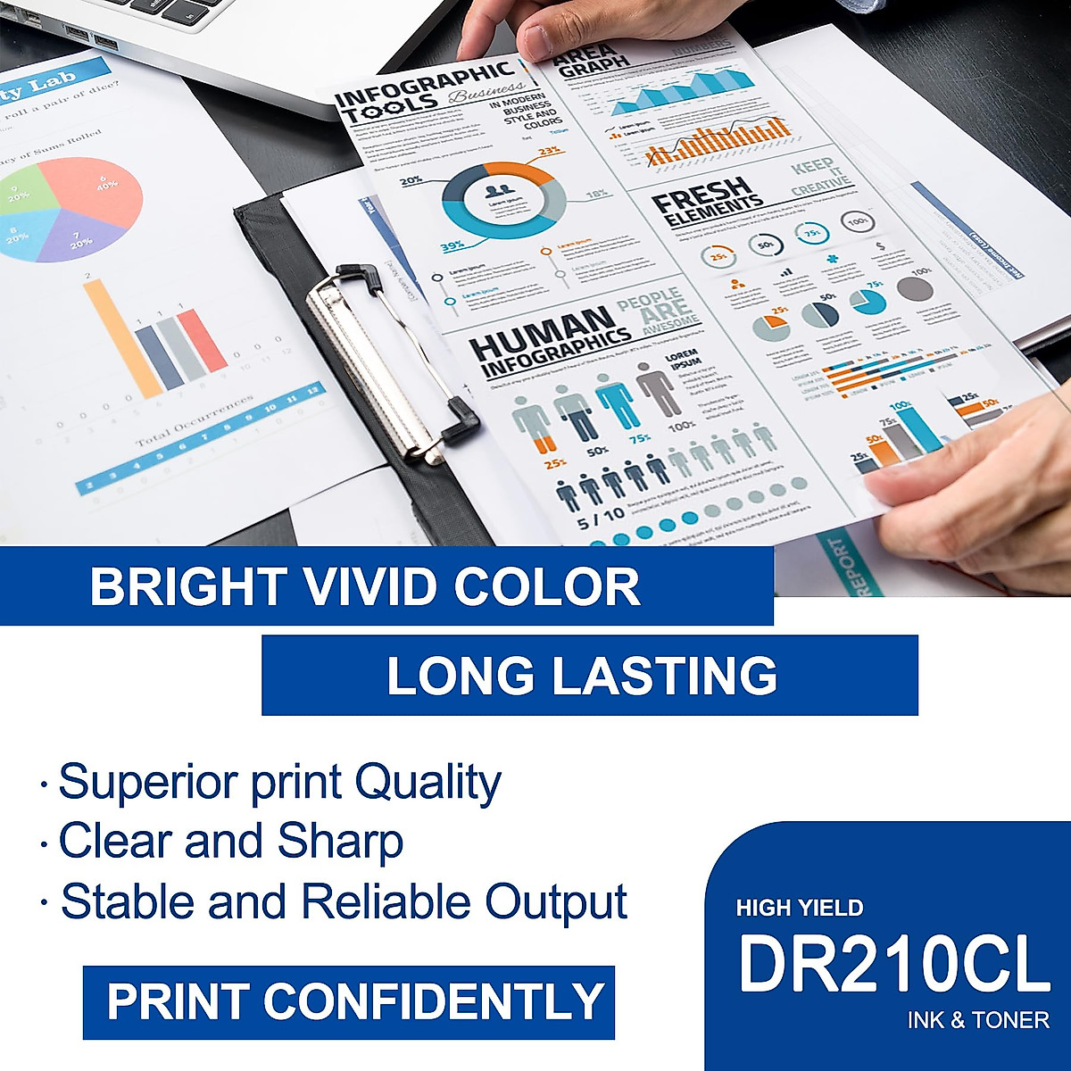 4 Pack DR210CL BK/C/M/Y Drum Unit High Yield Compatible DR210CL Replacement for Brother HL-3040CN 3045CN 3070CW 3075CW MFC-9010CN 9120CN 9125CN 9320CN/CW 9325CW Printer